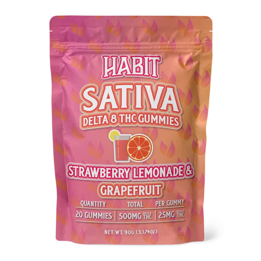 Habit Delta 8 Hemp Gummies Strawberry Lemonade & Grapefruit 20 Count ...