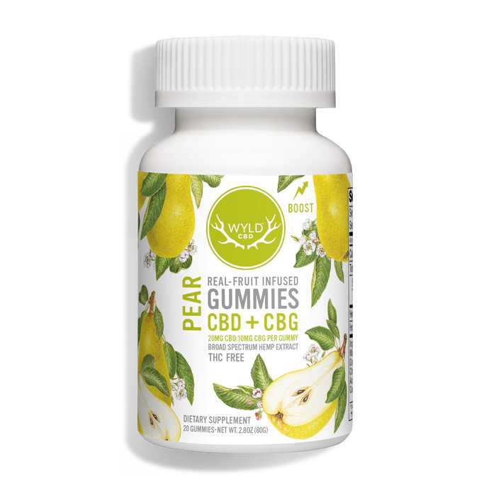 WYLD CBD+CBG Gummies Pear 20 Count | Barrels Organics